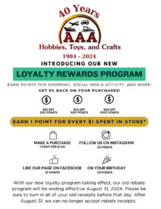 AAA Hobbies and Crafts – Hobbies | Trains | Crafts | Art Supplies | Toys